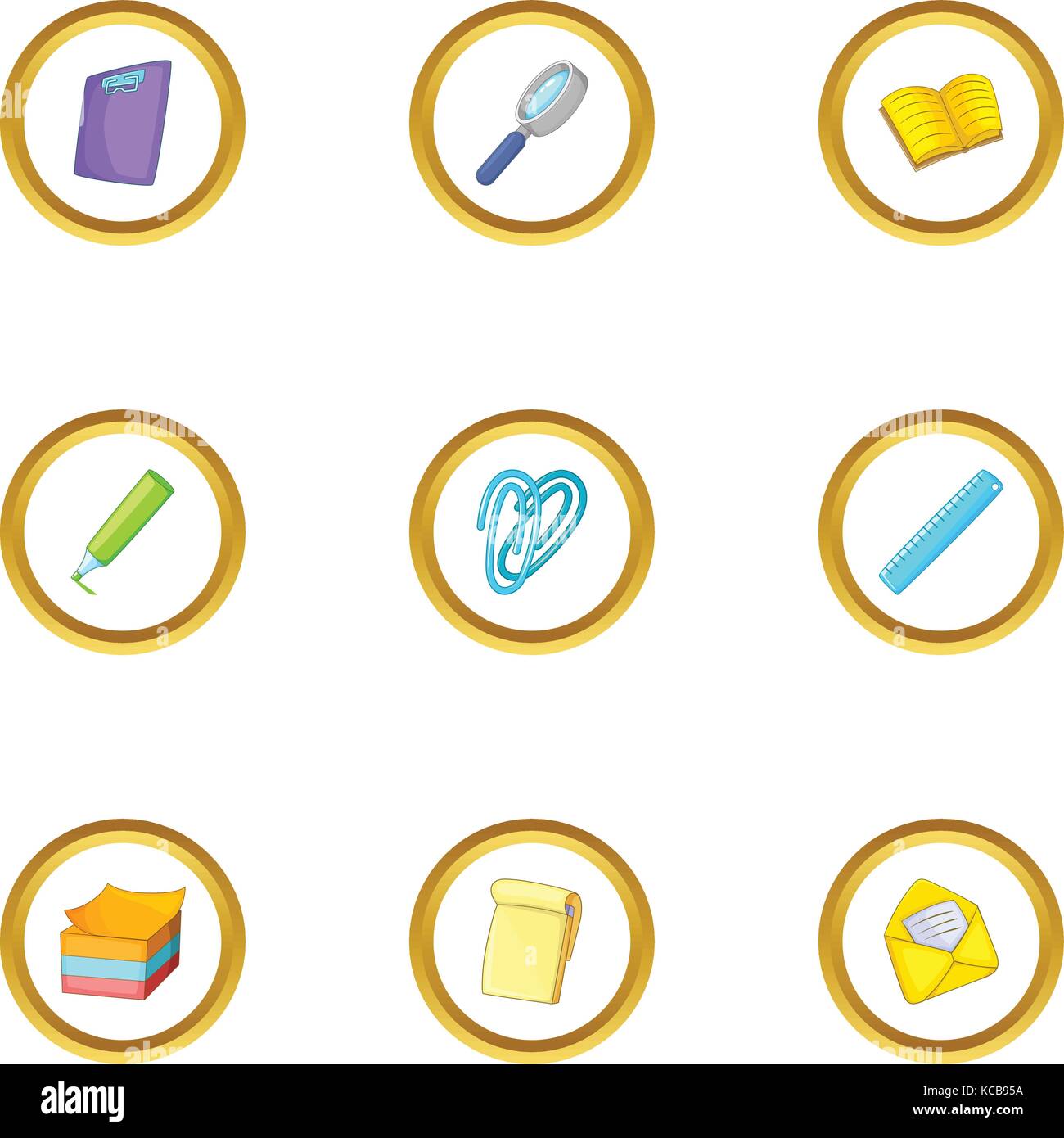 Office tools icons set, cartoon style Stock Vector Image & Art - Alamy