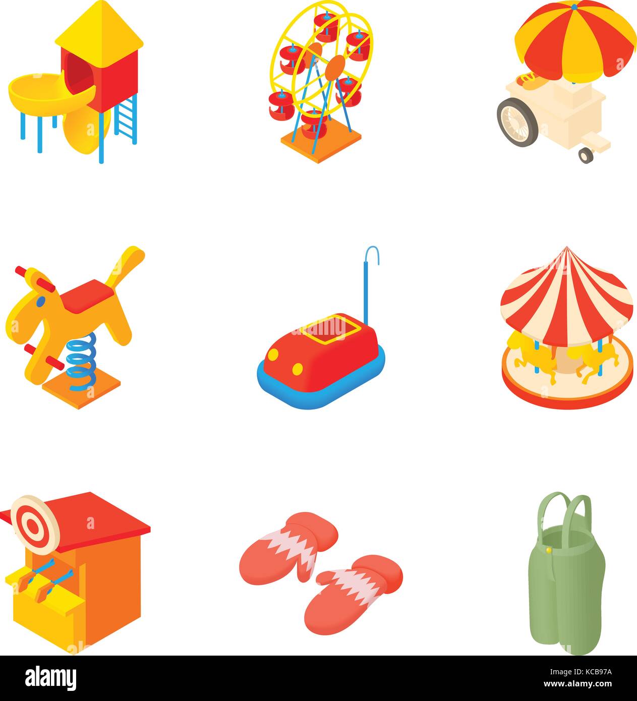 Promenade icons set, cartoon style Stock Vector Image & Art - Alamy