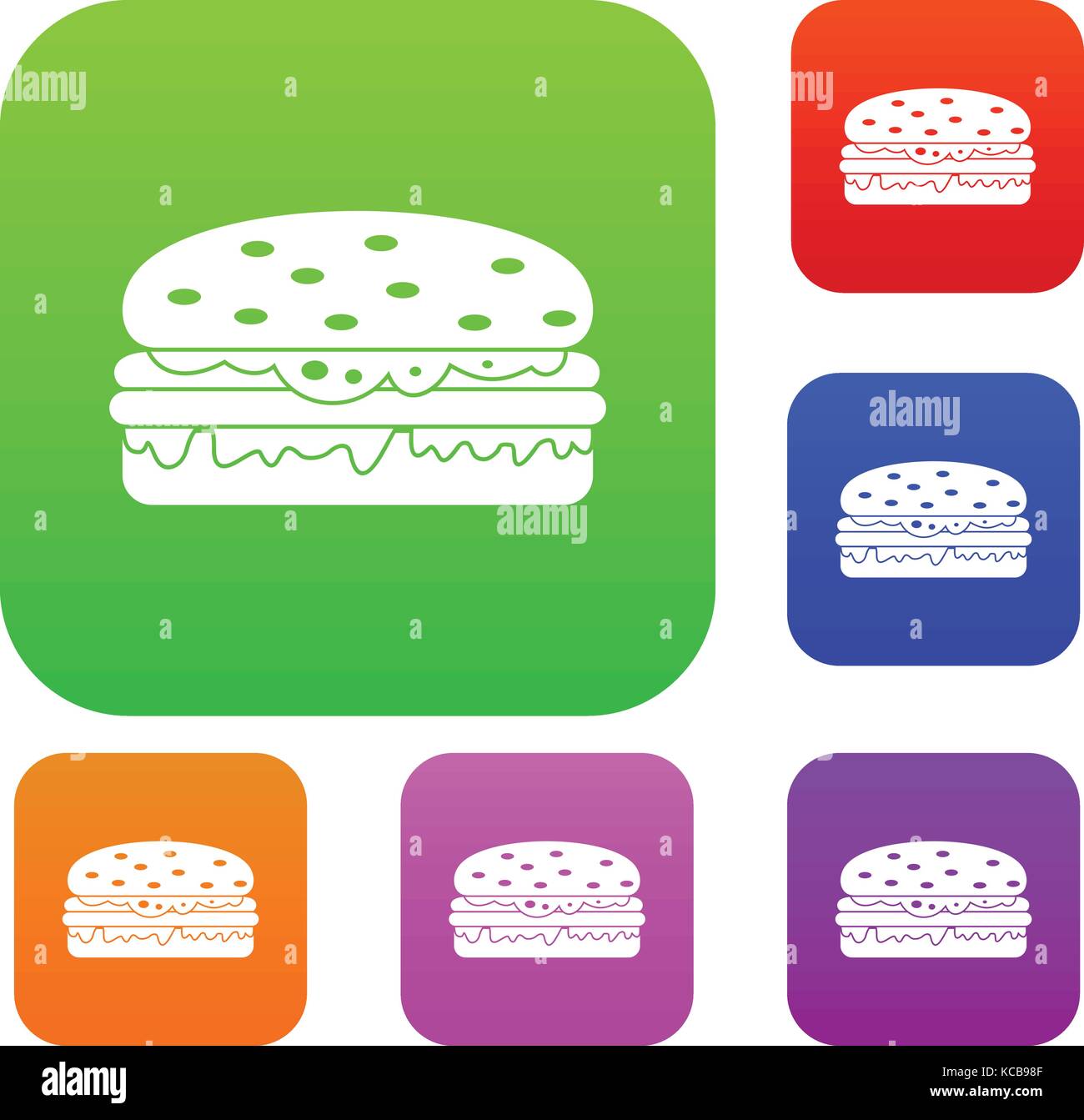Burger set color collection Stock Vector Image & Art - Alamy
