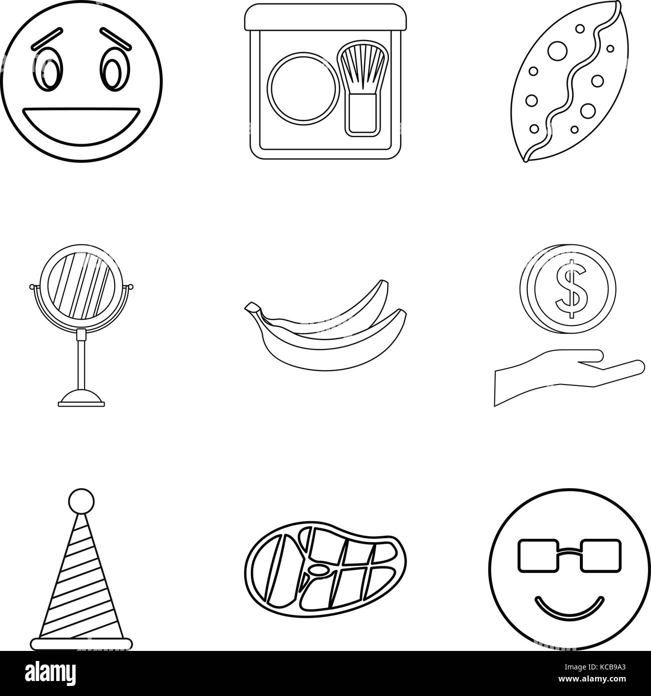 Hearty welcome icons set, outline style Stock Vector Image & Art - Alamy