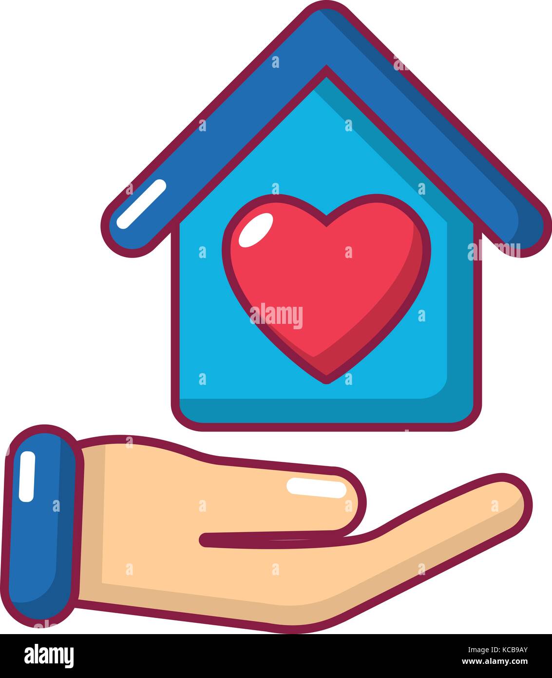 Hand house icon, cartoon style Stock Vector Image & Art - Alamy