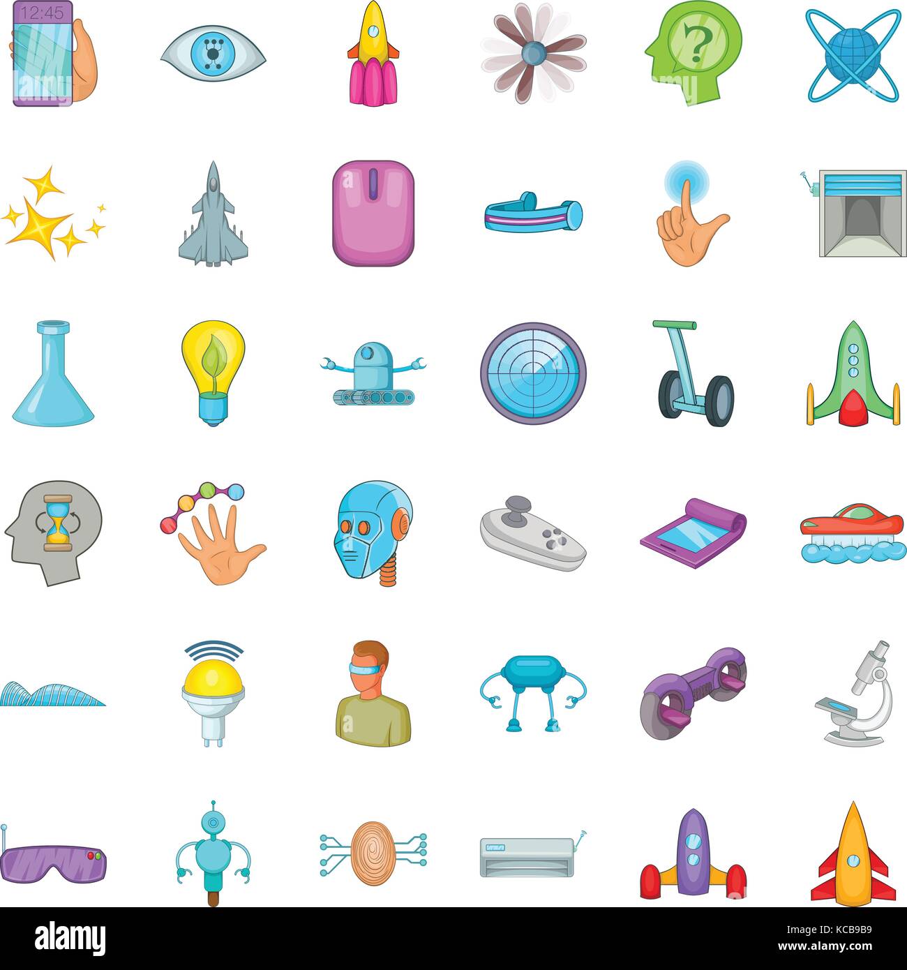 Future technology icons set, cartoon style Stock Vector Image & Art - Alamy
