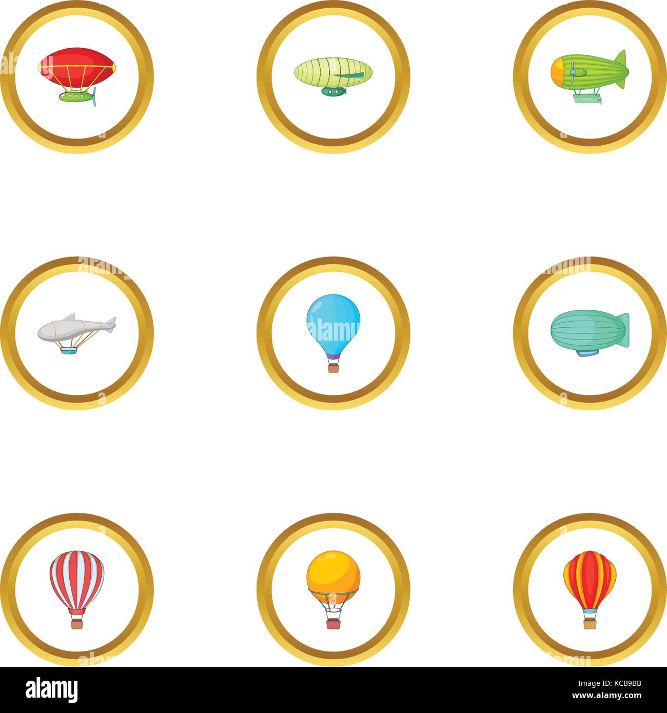 Airships icons set, cartoon style Stock Vector Image & Art - Alamy