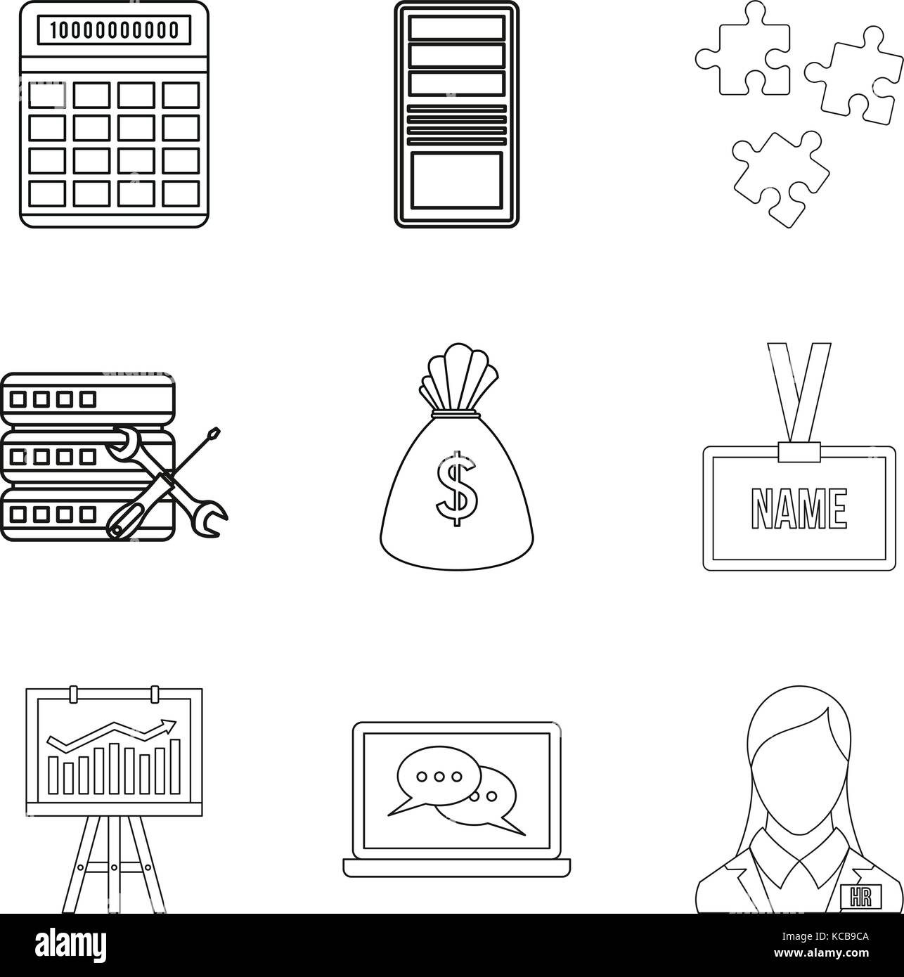 High price icons set, outline style Stock Vector Image & Art - Alamy