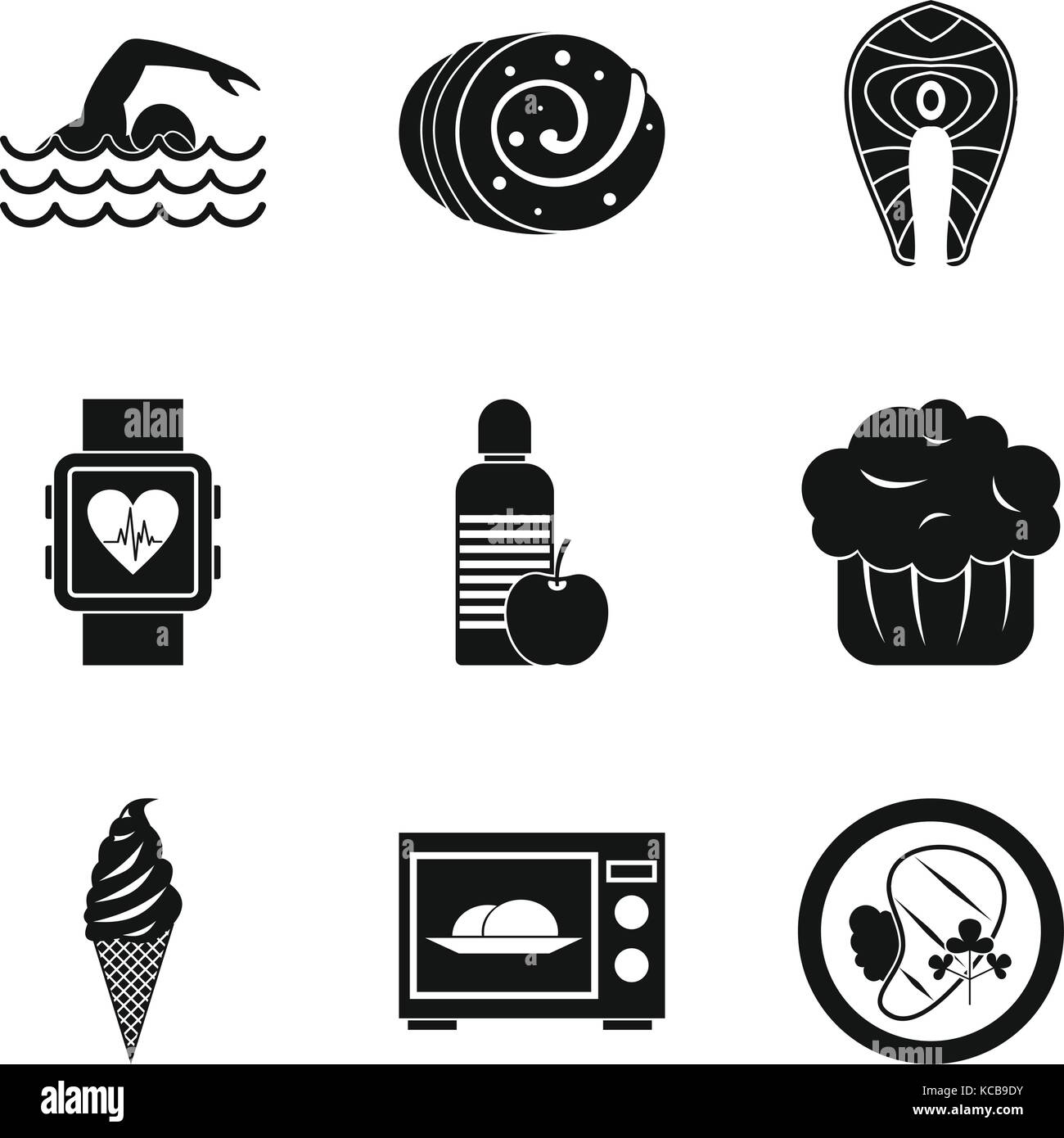 Calorie icons set, simple style Stock Vector Image & Art - Alamy