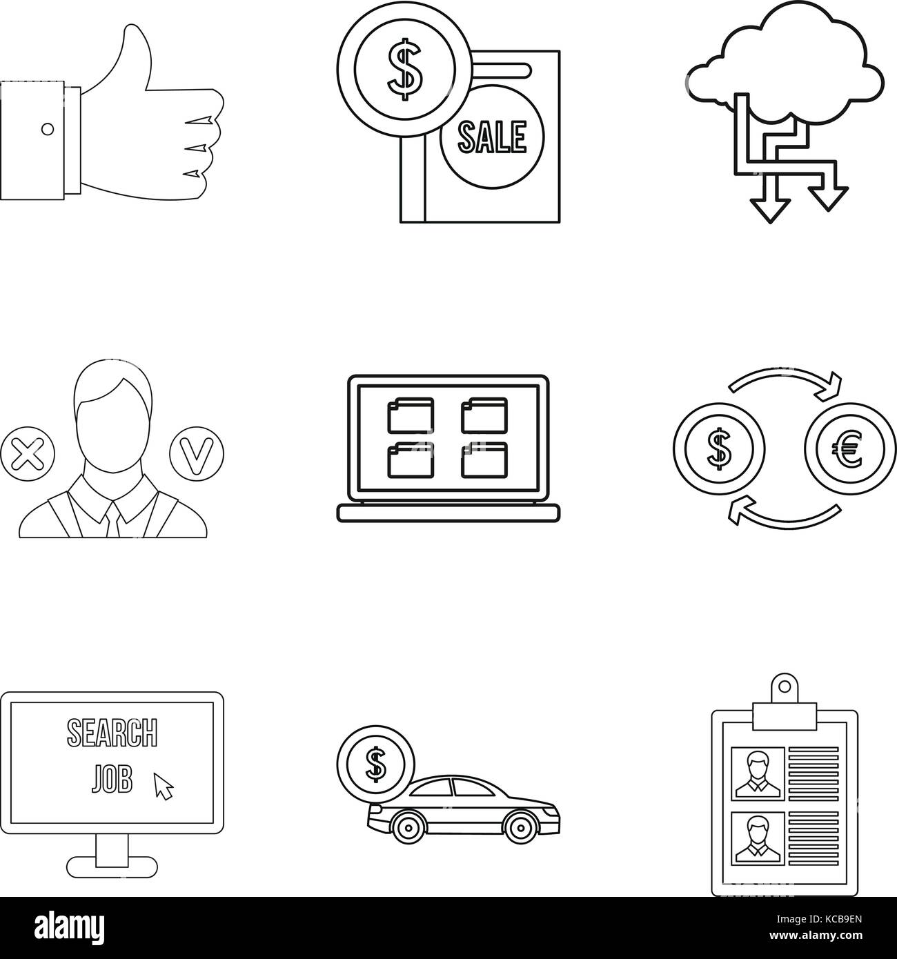 Low price icons set, outline style Stock Vector Image & Art - Alamy