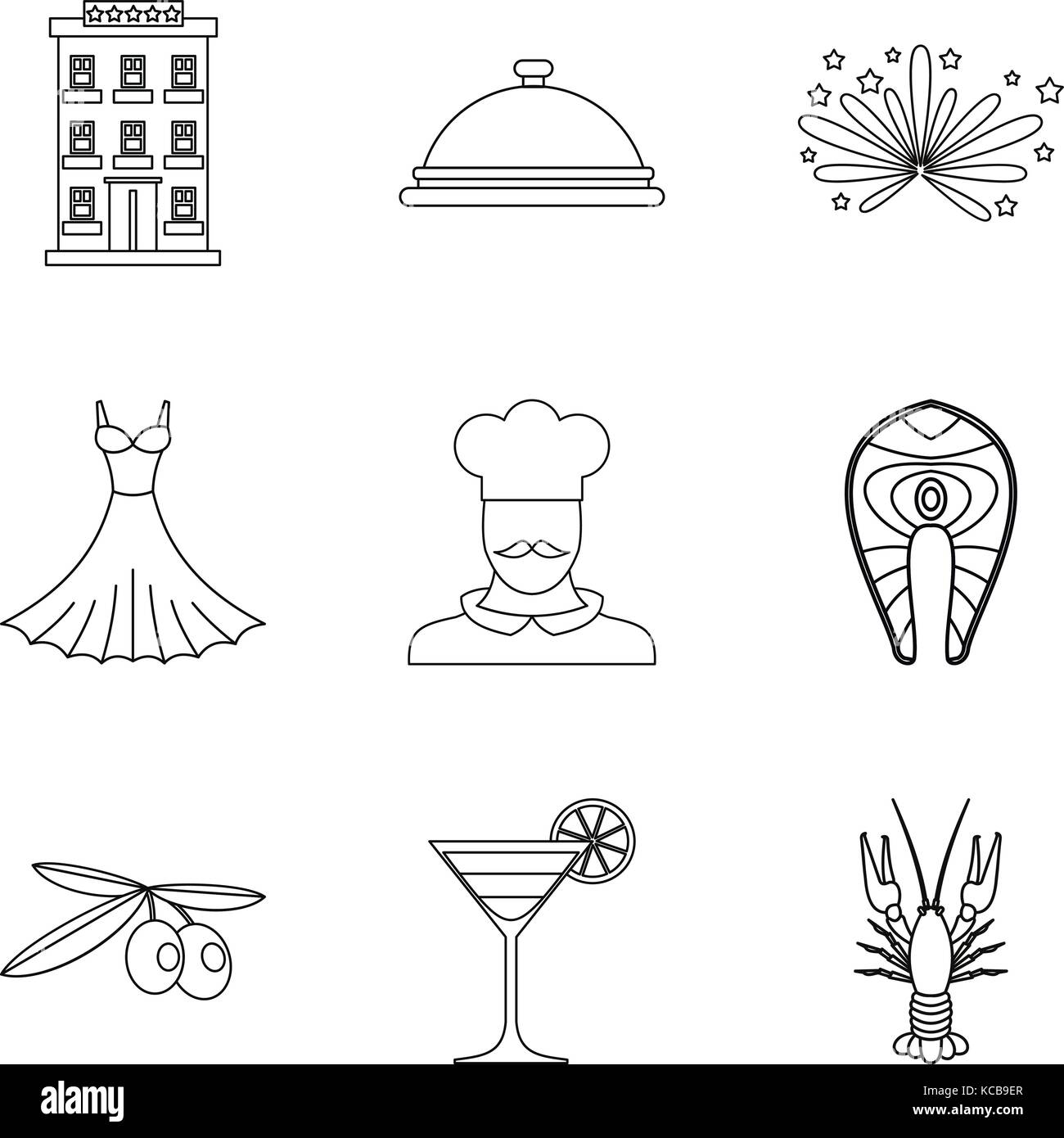 Gluttony icons set, outline style Stock Vector Image & Art - Alamy
