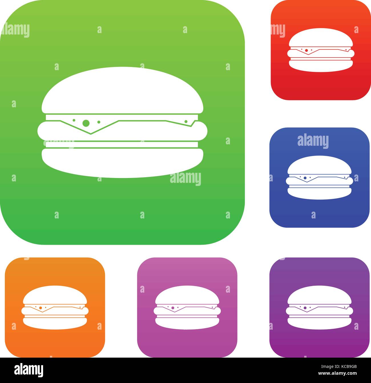 Burger set color collection Stock Vector Image & Art - Alamy