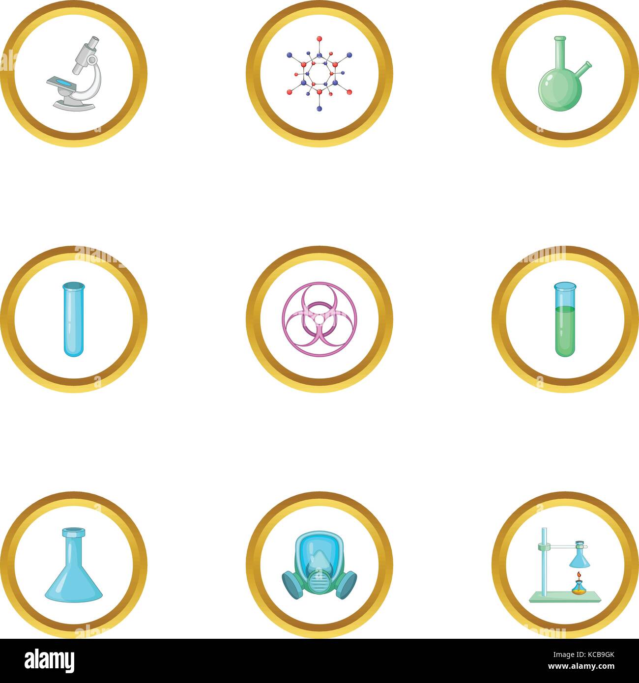 Dangerous research icons set, cartoon style Stock Vector Image & Art ...