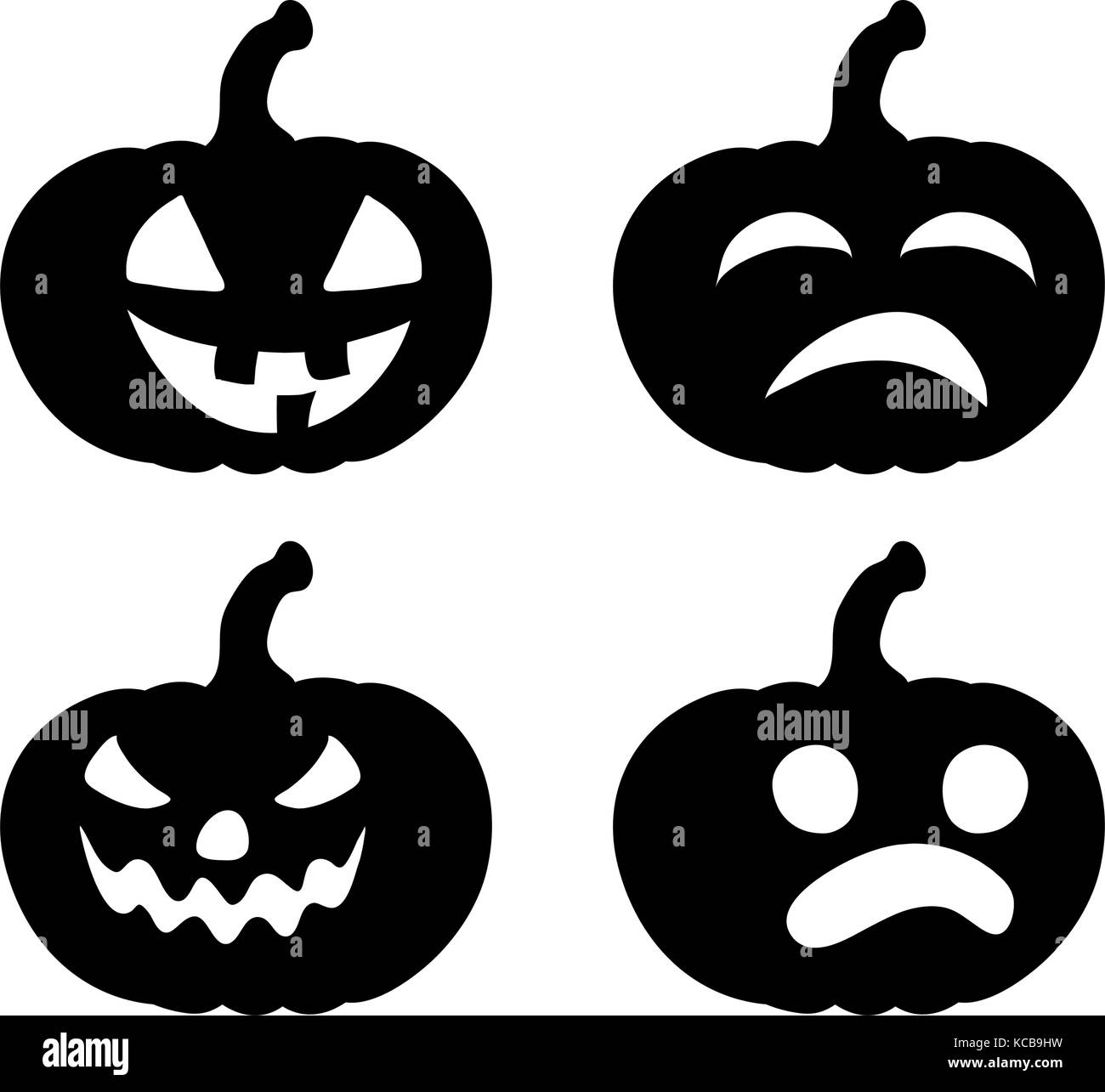 pumpkin smile silhouette set vector symbol icon design. Beautiful ...