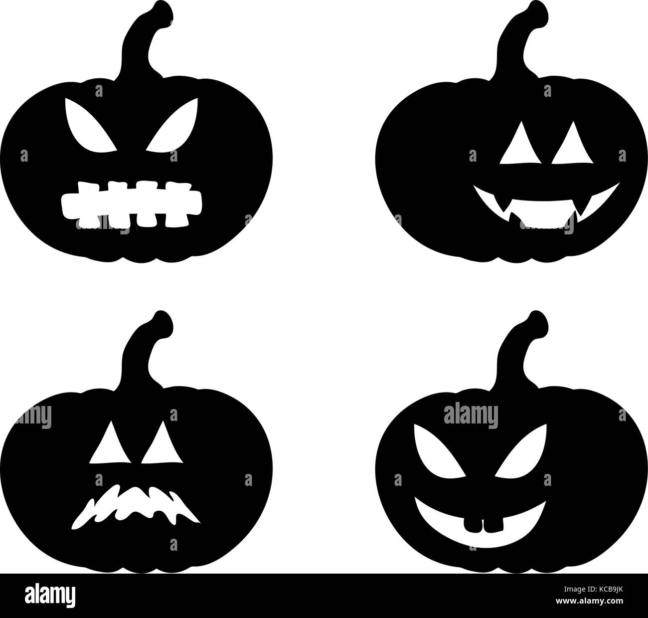 pumpkin smile silhouette set vector symbol icon design. Beautiful ...