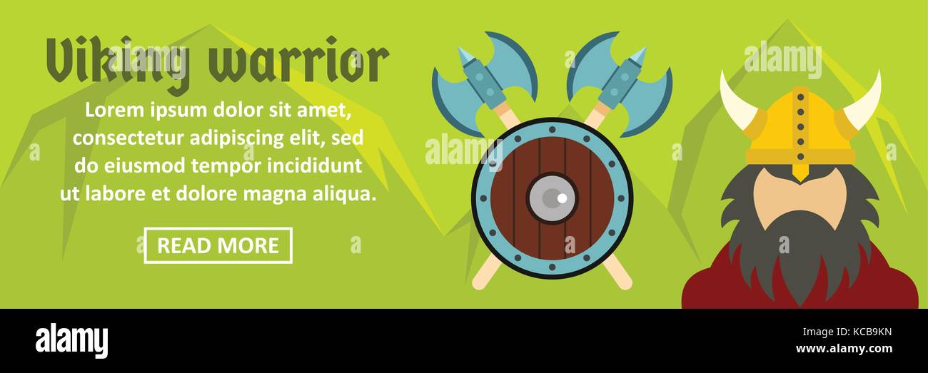 Viking warrior banner horizontal concept Stock Vector Image & Art - Alamy