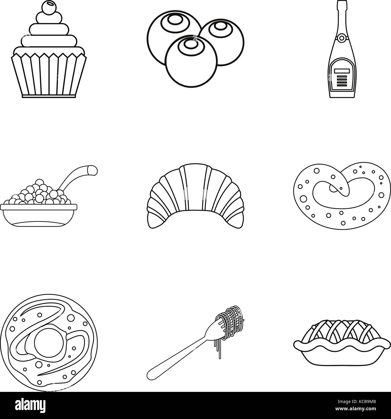 Buster icons set, outline style Stock Vector Image & Art - Alamy