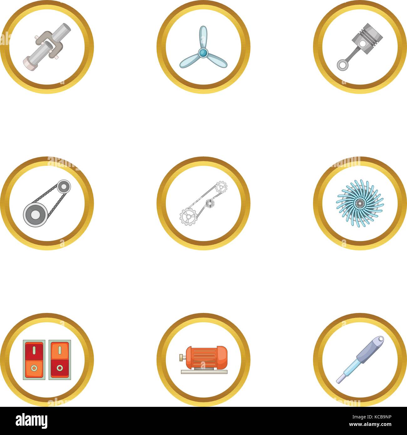 Mechanism icons set, cartoon style Stock Vector Image & Art - Alamy