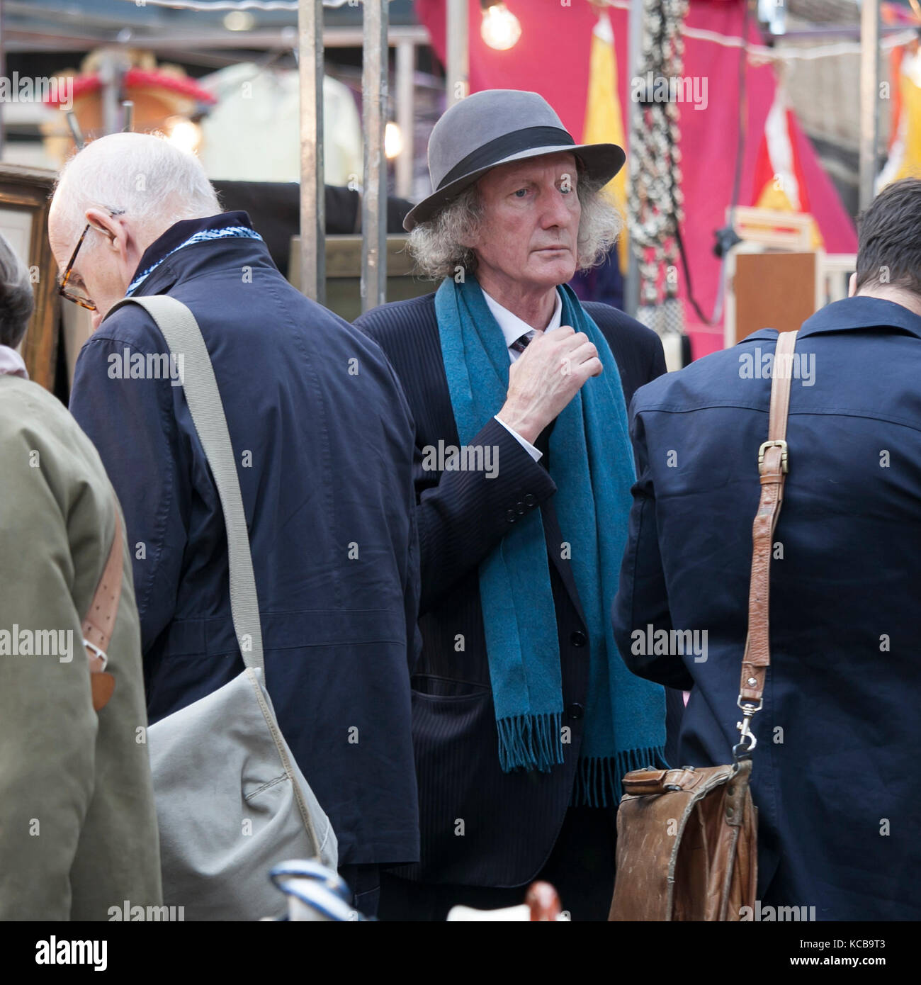 LONDON, ENGLAND - September 11, 2017 Antique market in the Spitalfields ...