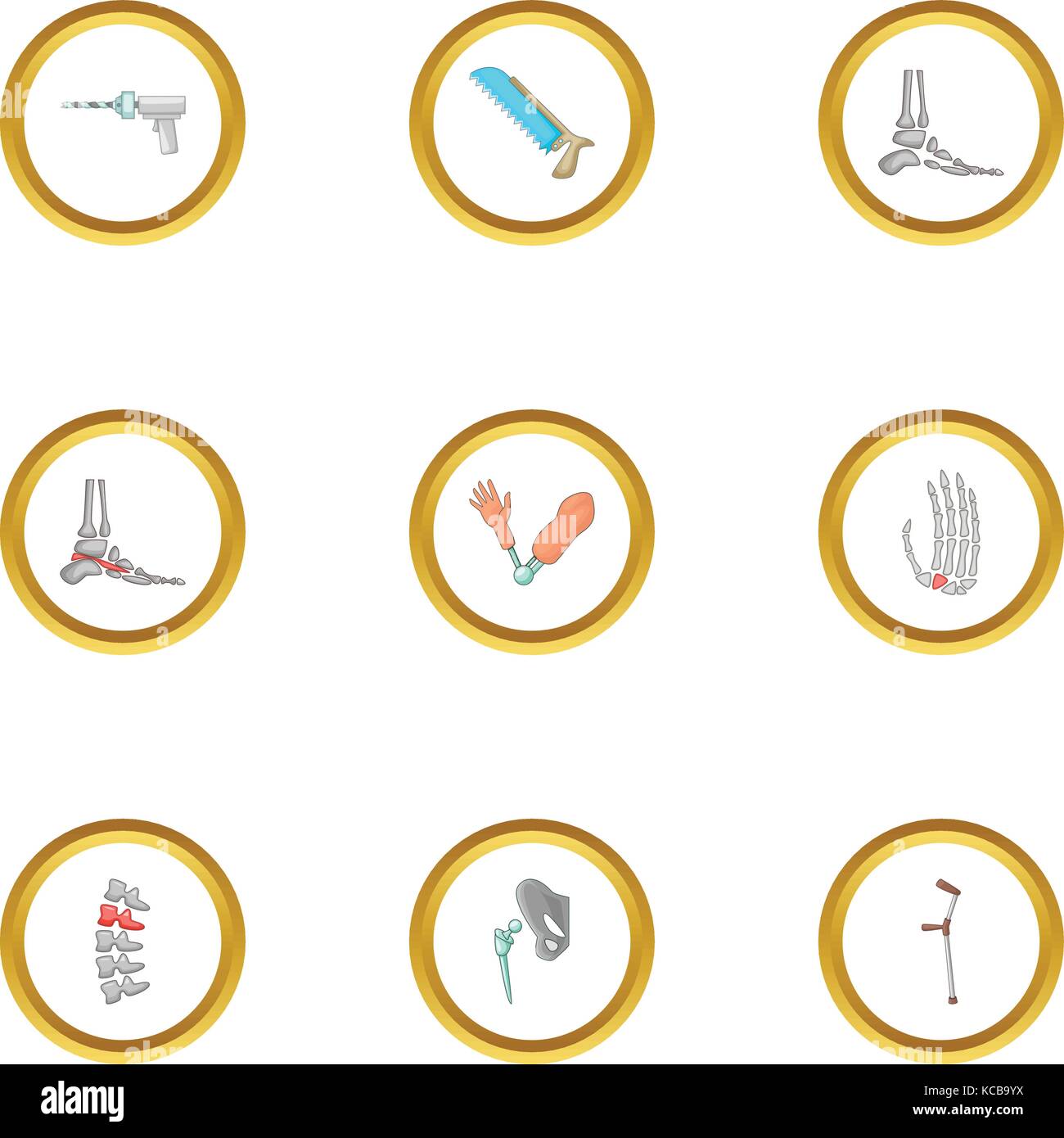 Orthopedic surgery icons set, cartoon style Stock Vector Image & Art ...