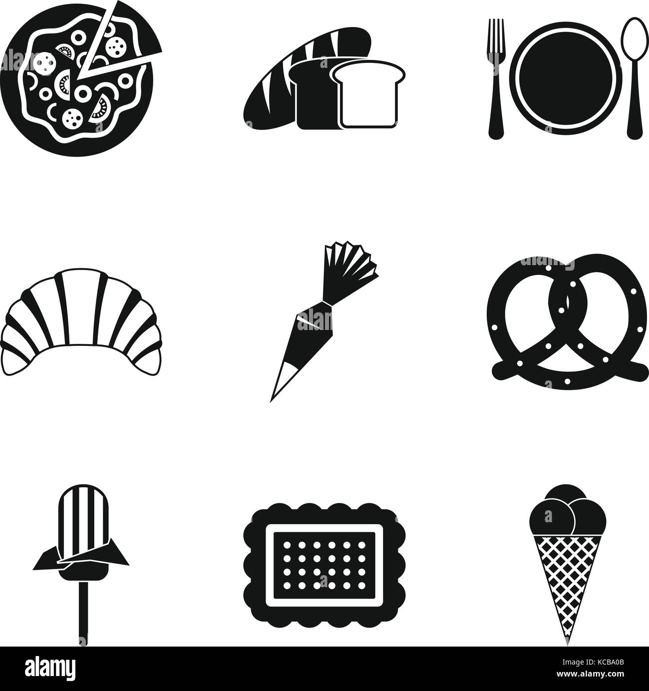 Fat icons set, simple style Stock Vector Image & Art - Alamy