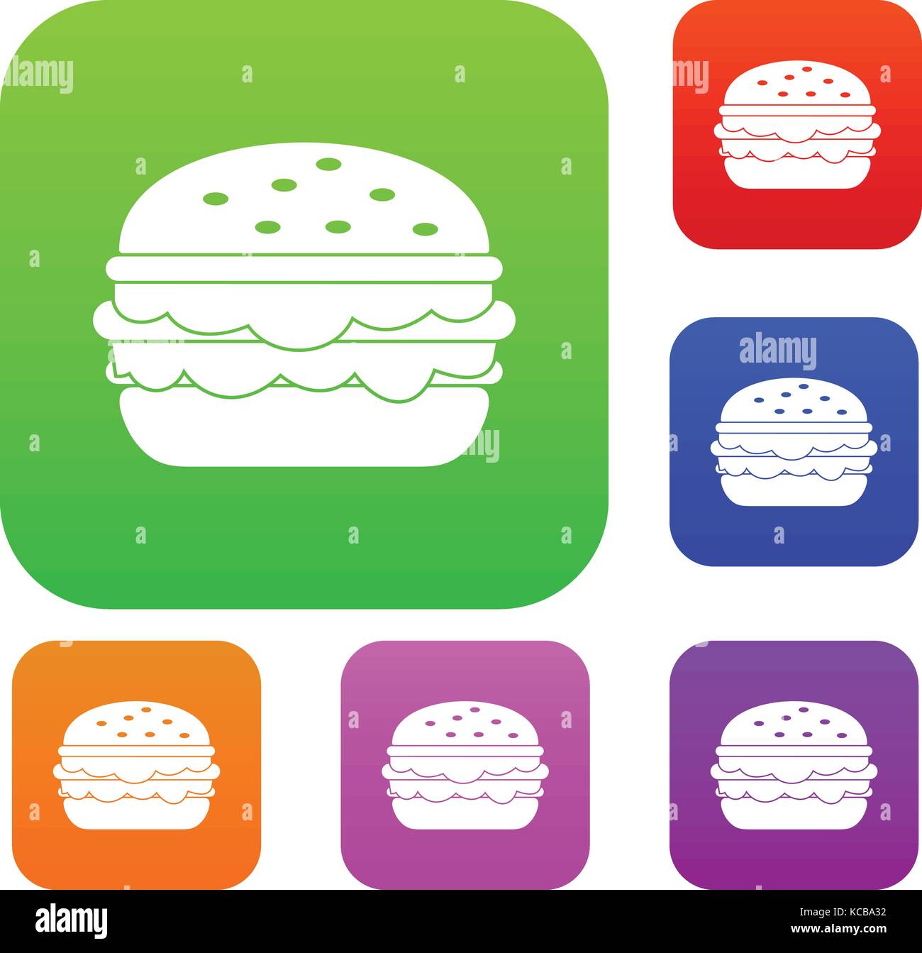 Burger set color collection Stock Vector Image & Art - Alamy