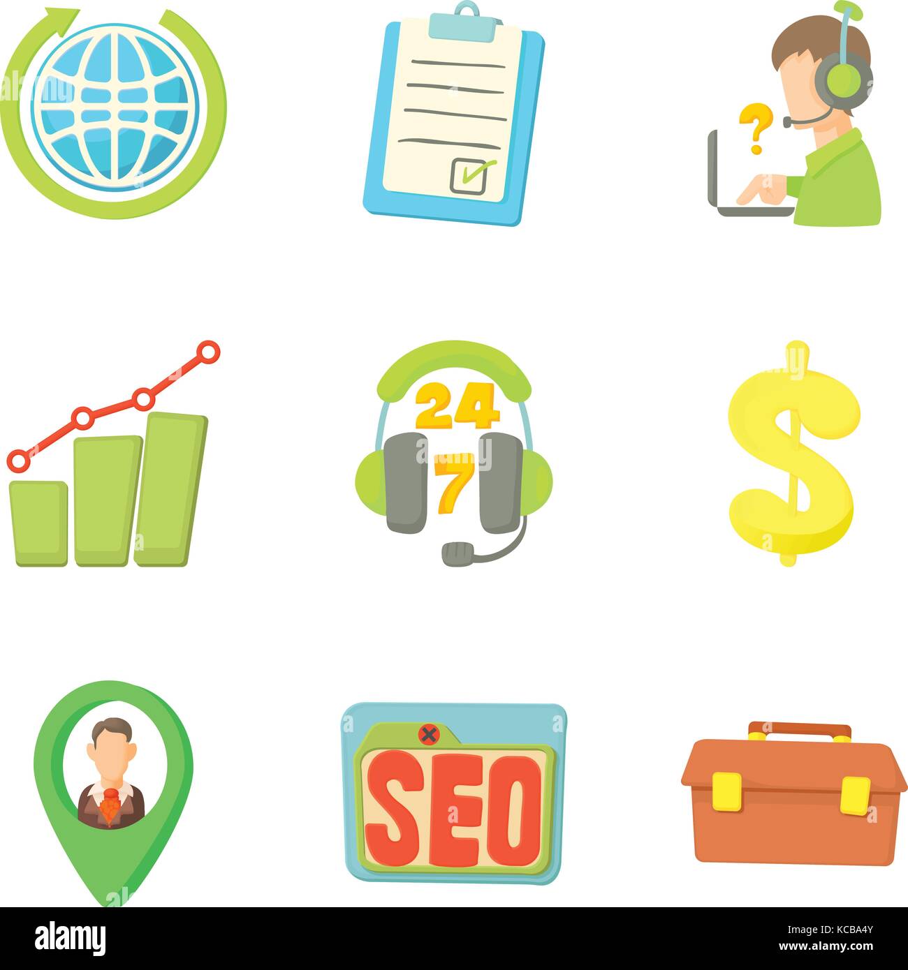 Registration icons set, cartoon style Stock Vector Image & Art - Alamy