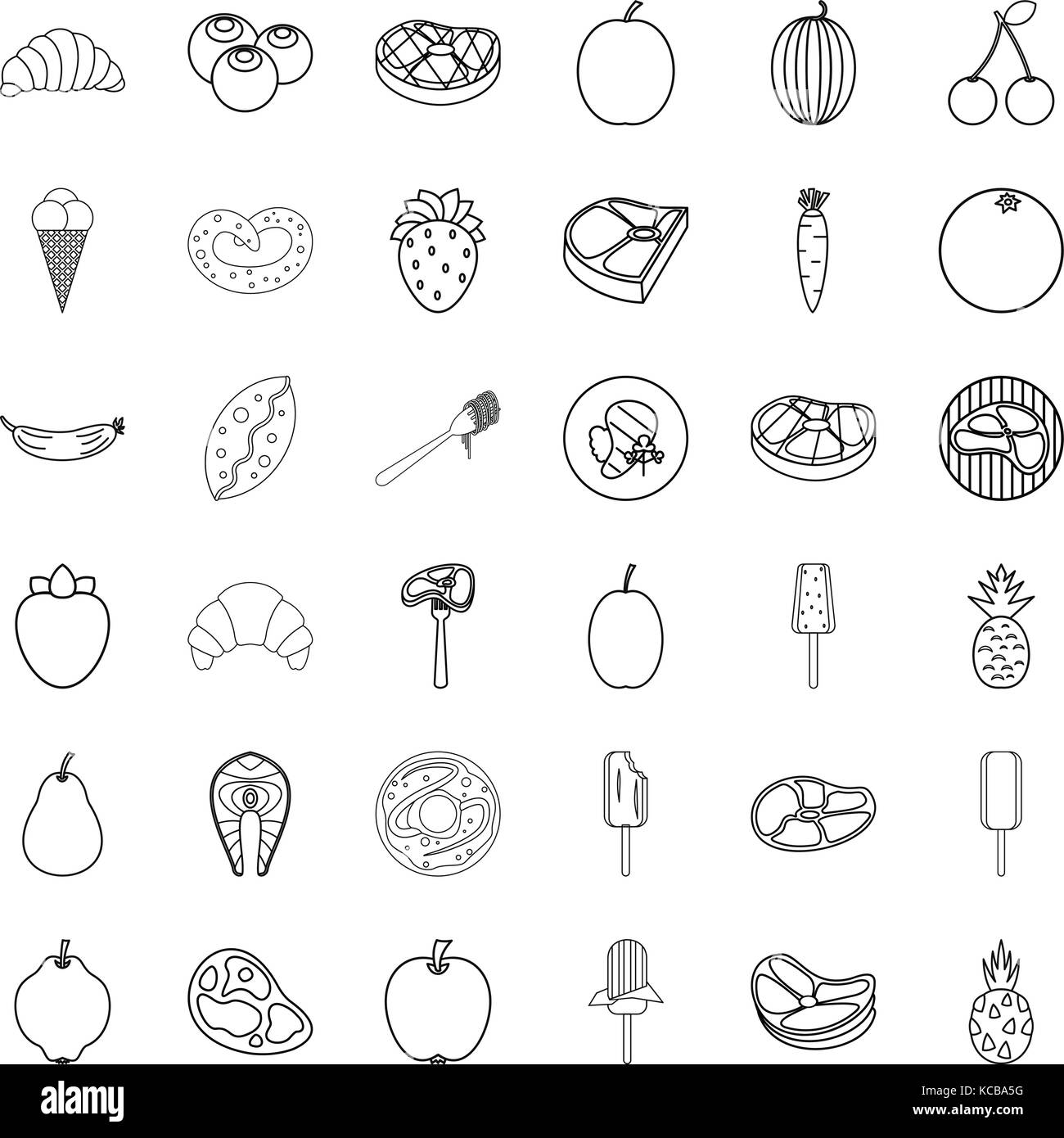 Plate icons set, outline style Stock Vector Image & Art - Alamy