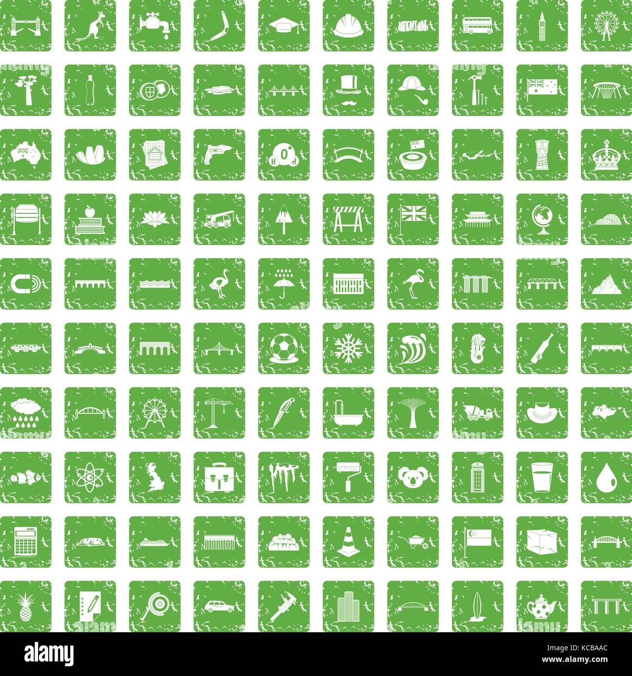 100 bridge icons set grunge green Stock Vector Image & Art - Alamy
