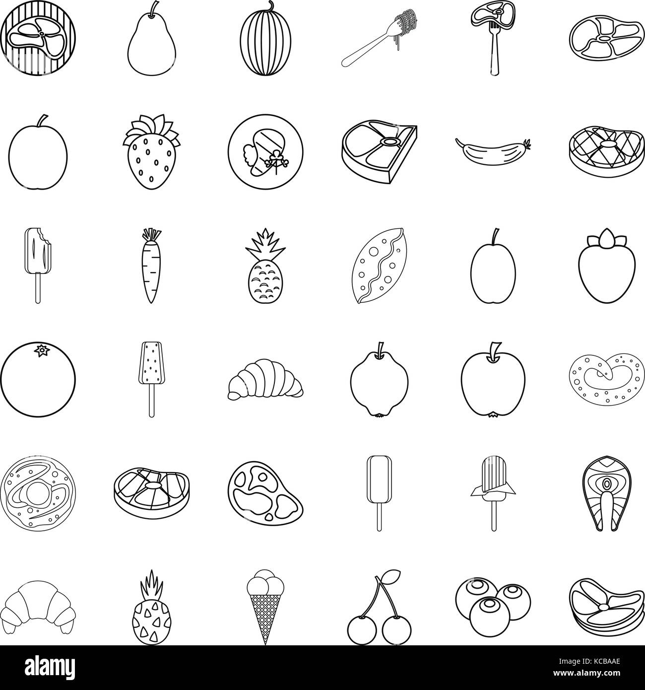 Meal icons set, outline style Stock Vector Image & Art - Alamy