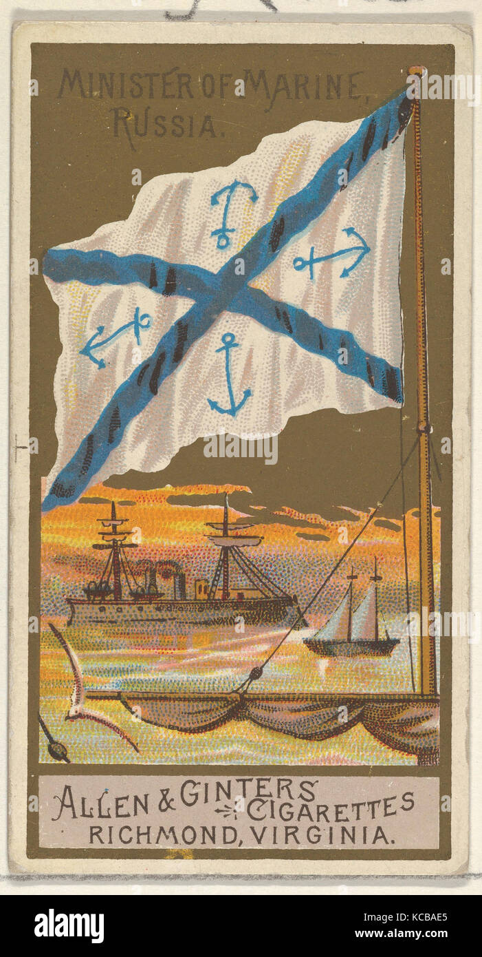 Minister of Marine, Russia, from the Naval Flags series (N17) for Allen ...