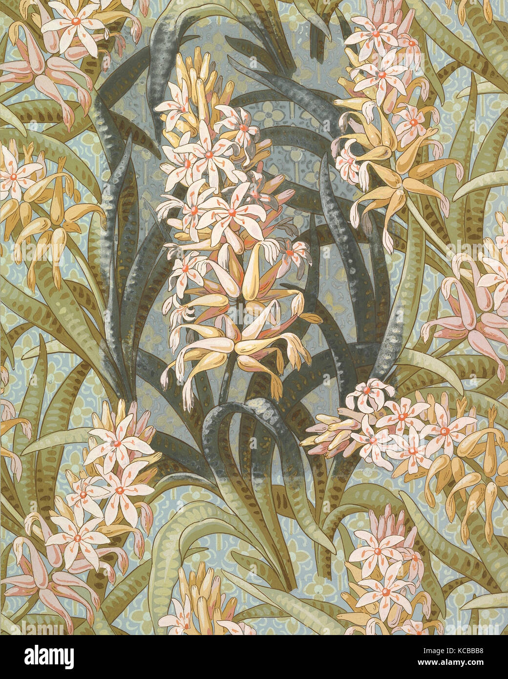 Wallpaper Design with Hostas or Marsh Lilies, Anonymous, British, late ...