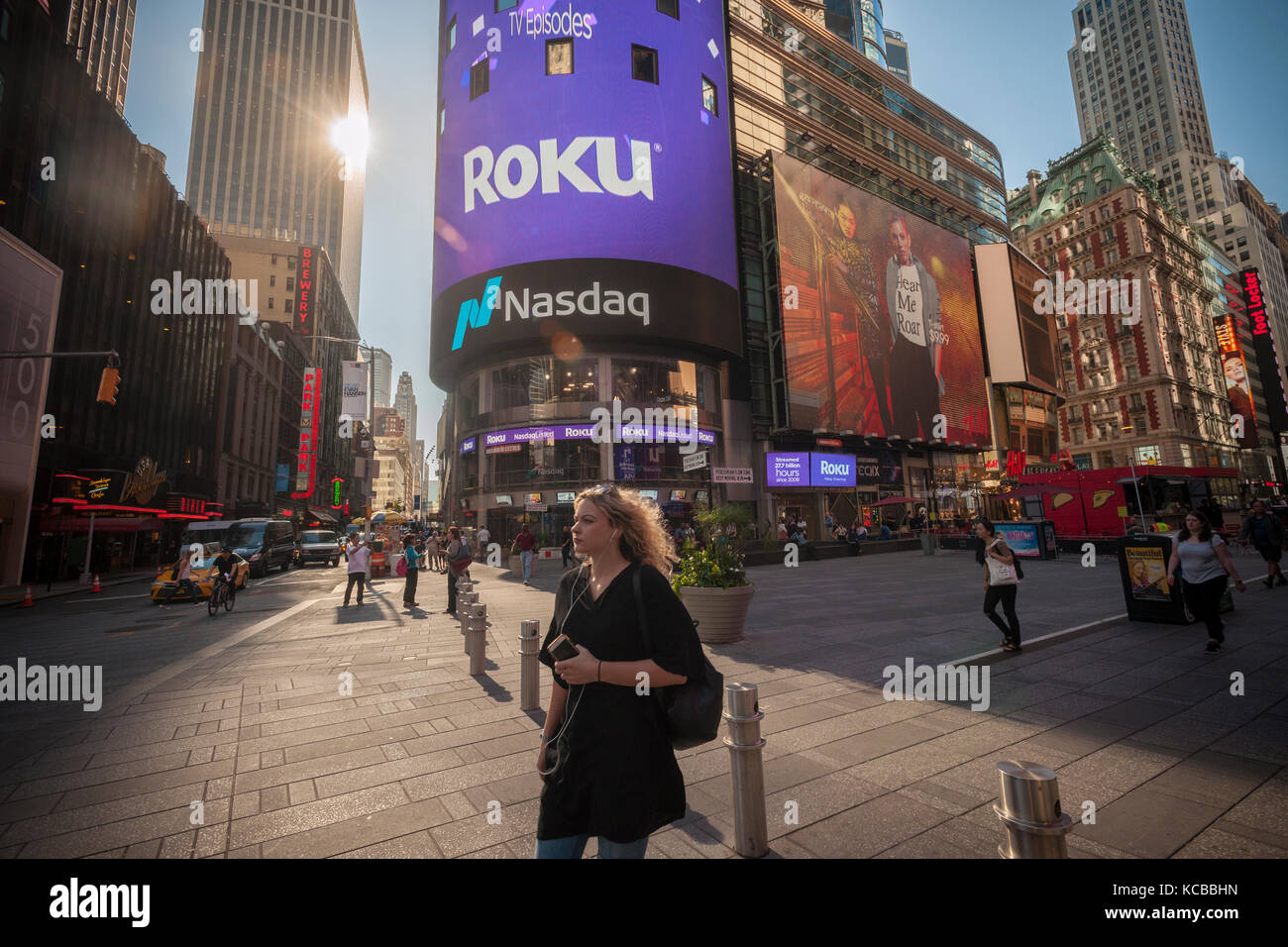 The video screen of the Nasdaq exchange in New York displays ...