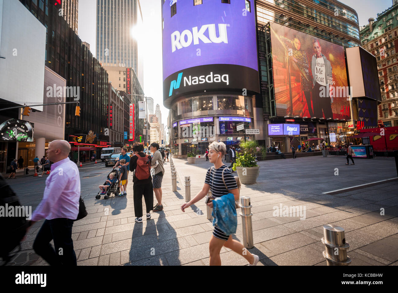 The video screen of the Nasdaq exchange in New York displays ...