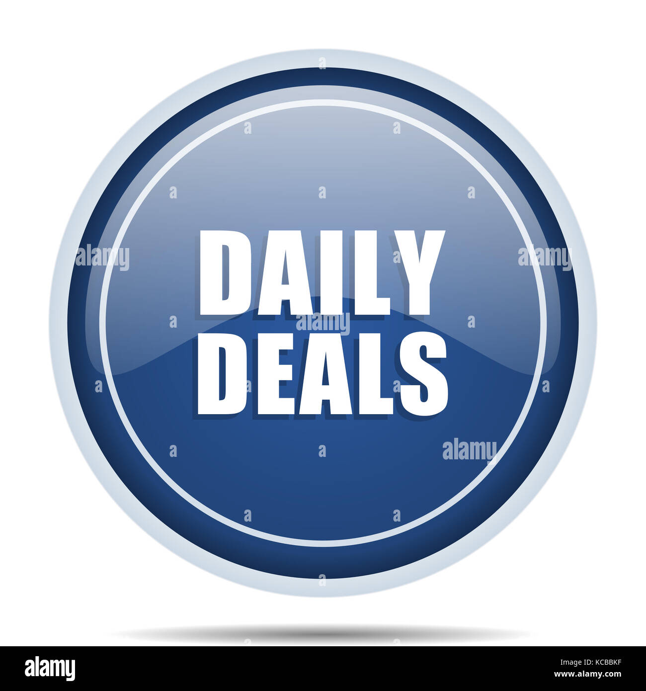 Daily deal blue round web icon. Circle isolated internet button for ...
