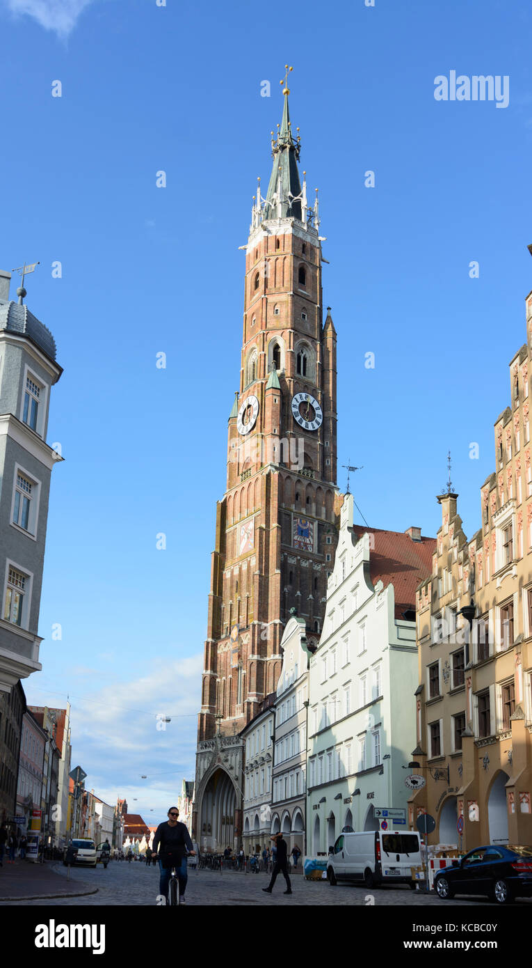 church cathedral Sankt Martin (Saint Martin), main square, Landshut ...