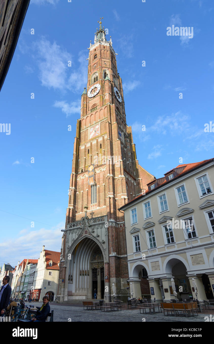 church cathedral Sankt Martin (Saint Martin), main square, Landshut ...