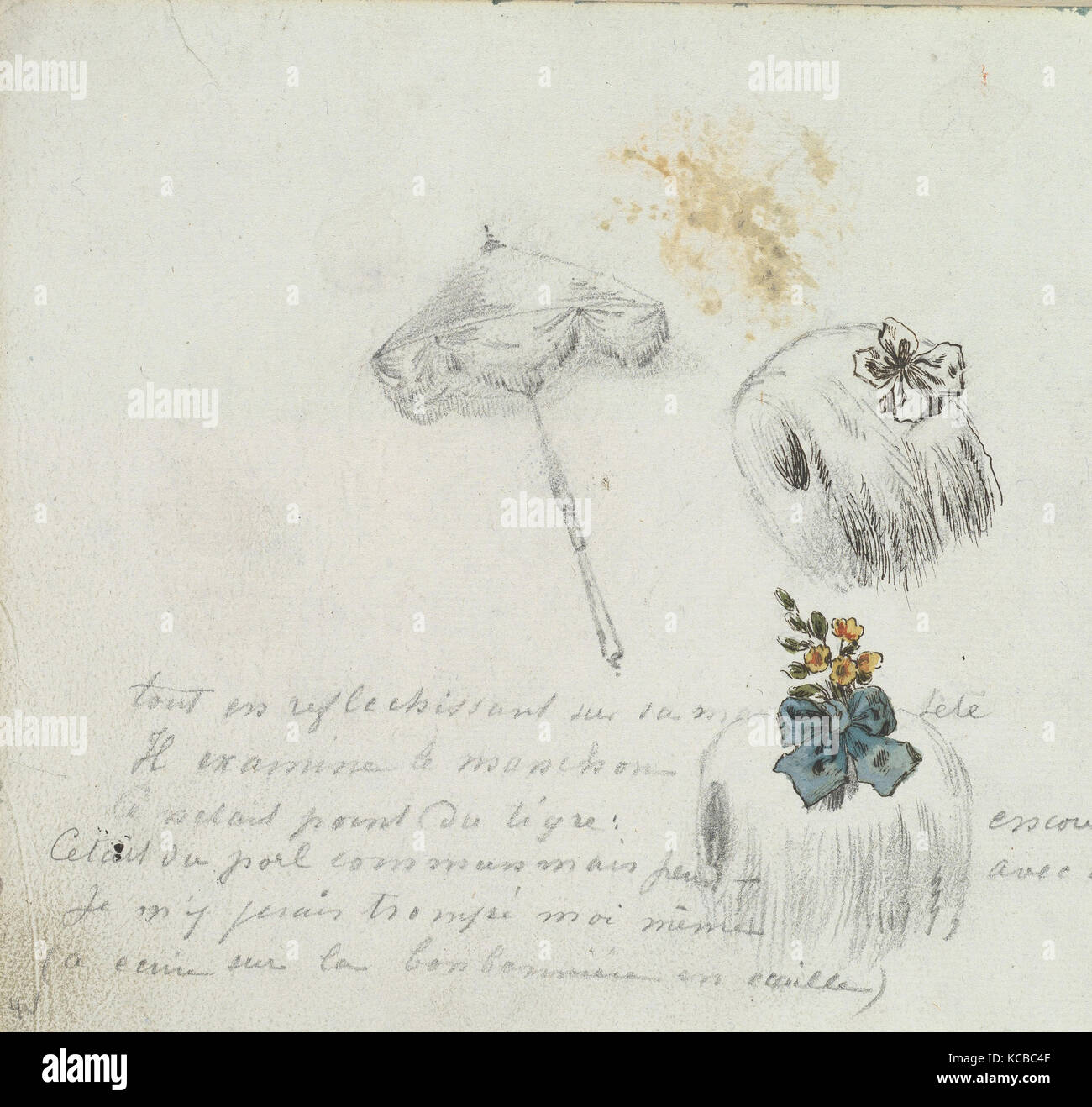 Sketches for Two Muffs and a Parasol, Anonymous, French, 18th century ...