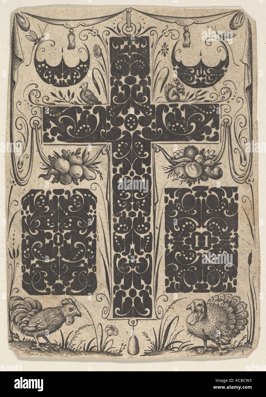 Latin Cross with Birds and Smaller Motifs, Jacques Hurtu, ca. 1614–19 ...