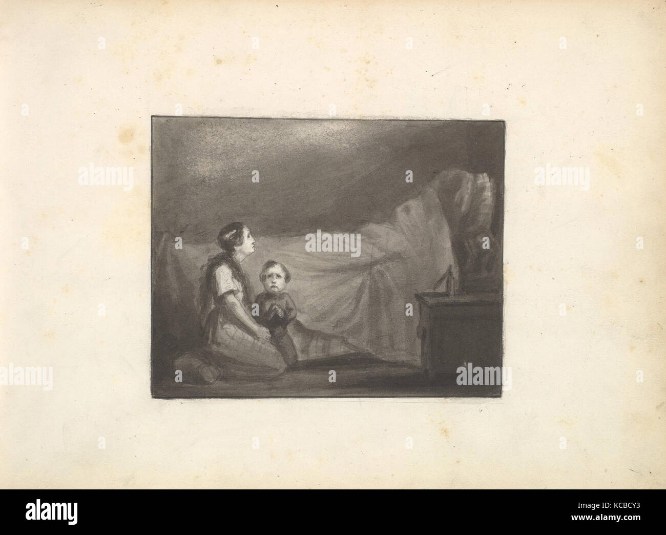 A Deathbed Scene (in Sketch Book With Drawings on Twenty-six Leaves ...