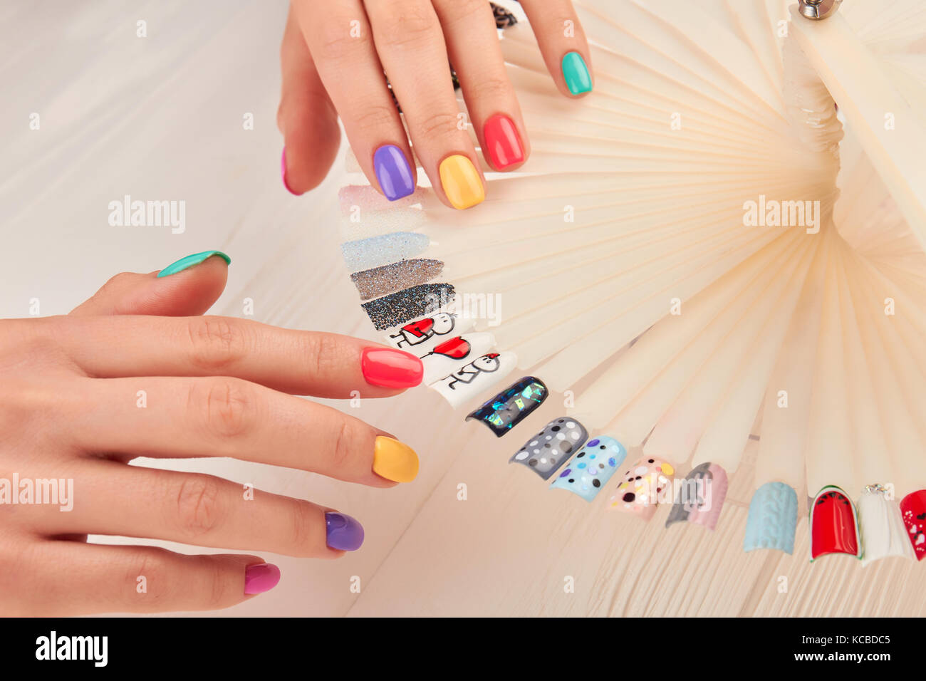 Stylish manicure and nail art samples Stock Photo - Alamy