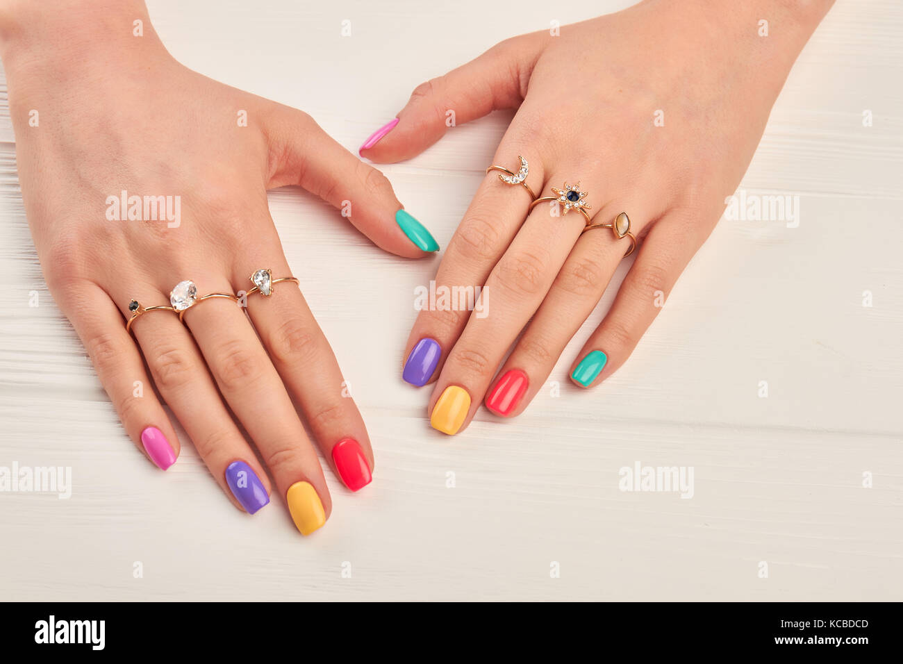 Manicured hands of young woman Stock Photo - Alamy