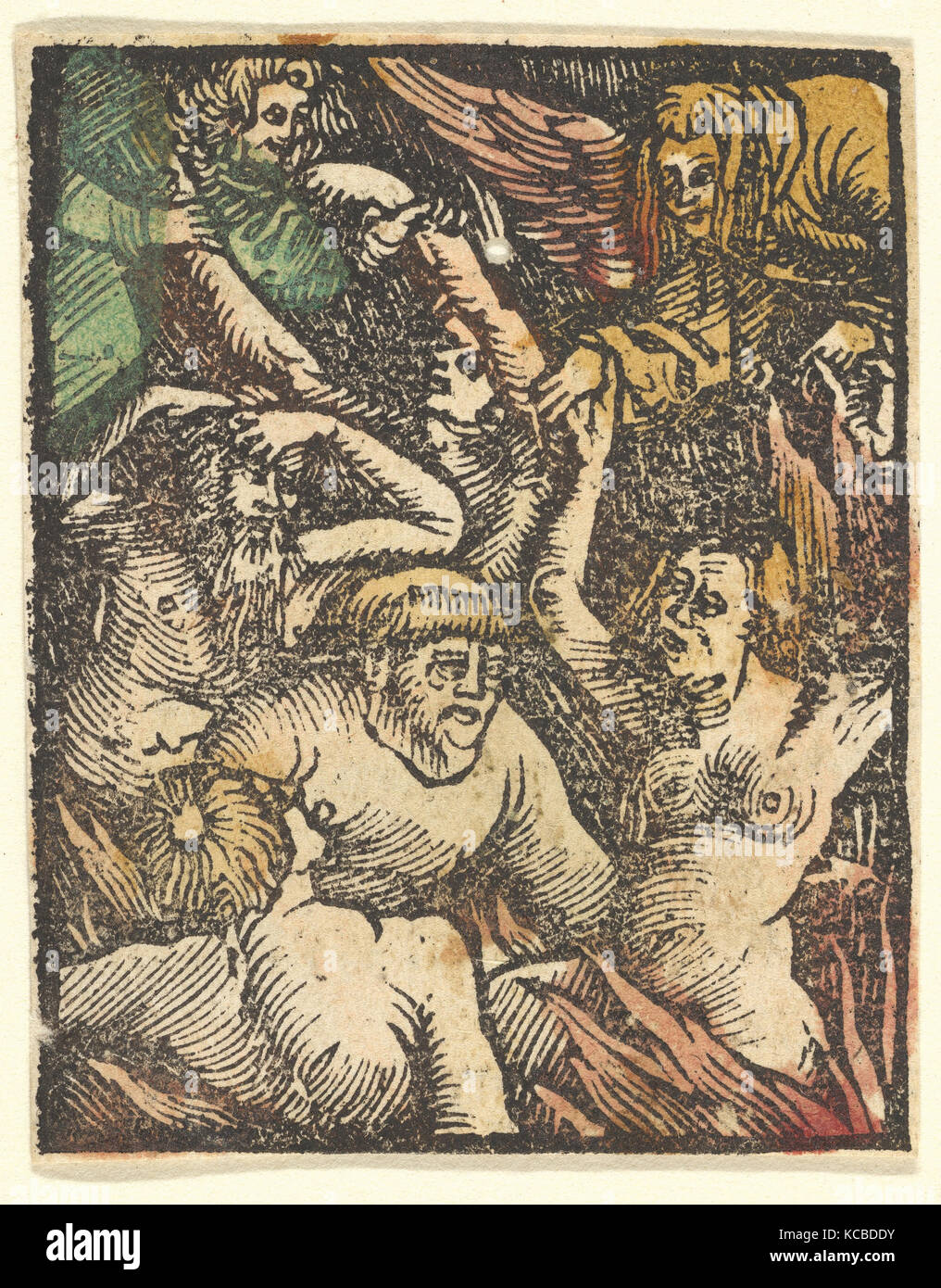 Hell (copy), after 1511, Woodcut, hand-colored, Sheet: 2 1/2 × 1 15/16 ...