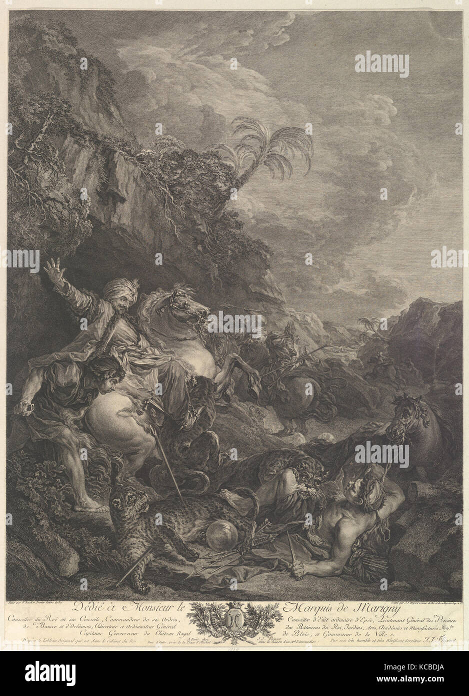 La Chasse au Tigre (The Tiger Chase), Jean Jacques Flipart, 18th ...