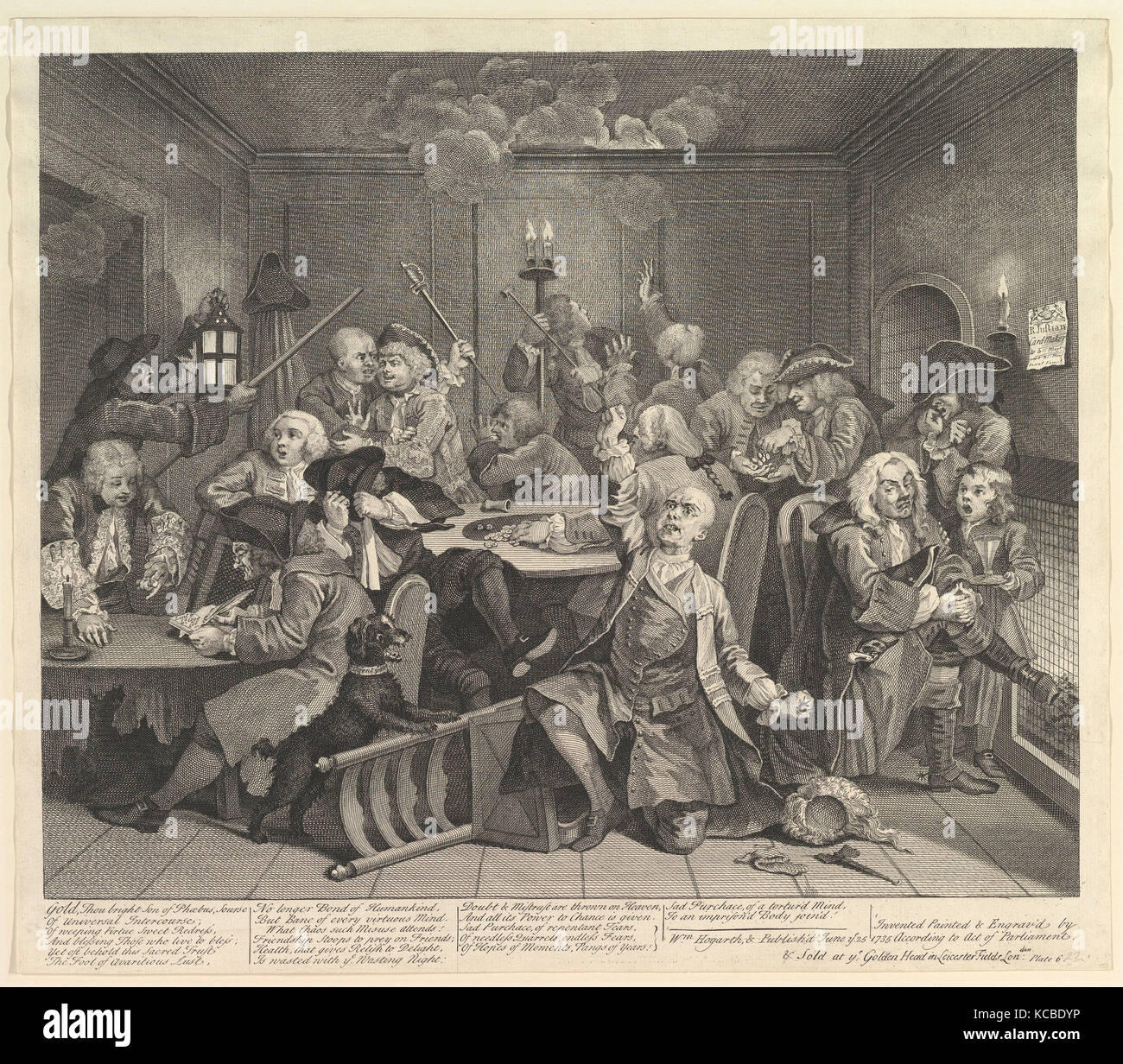 A Rake's Progress, Plate 6, William Hogarth, June 25, 1735 Stock Photo ...