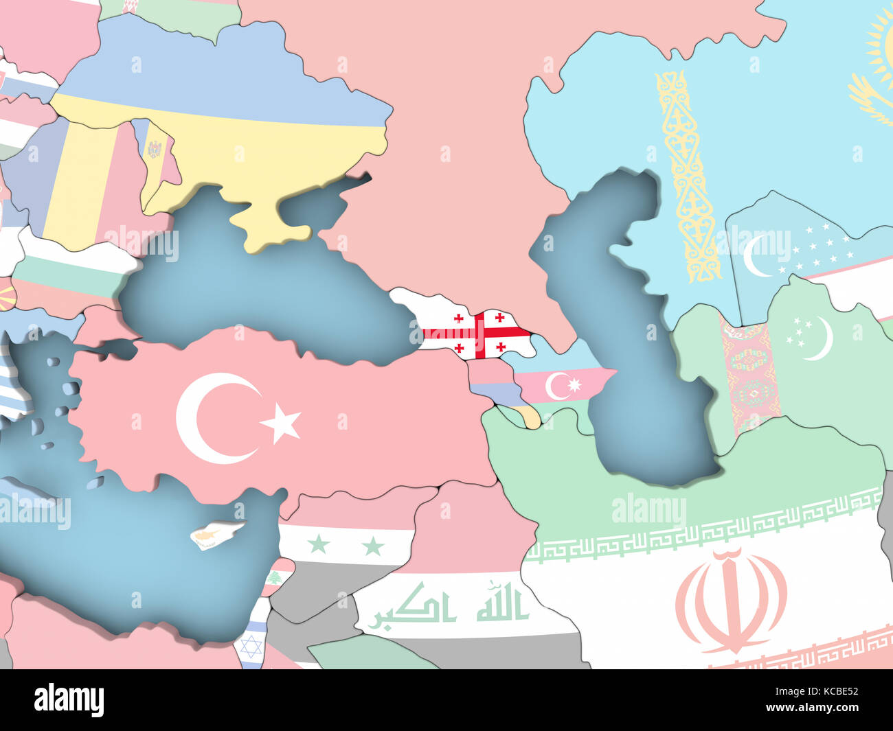 Jordan with embedded flag. 3D illustration Stock Photo - Alamy