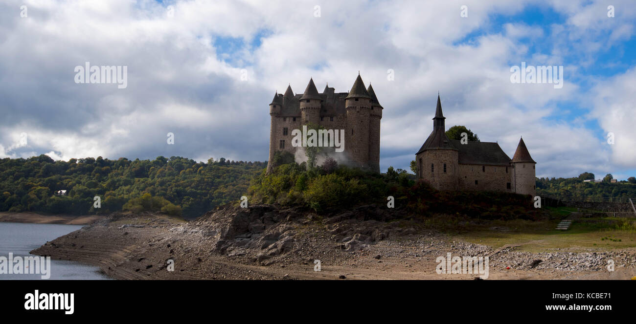 The beautiful castle " Chateau de Val" in the Auvergne in France Stock ...