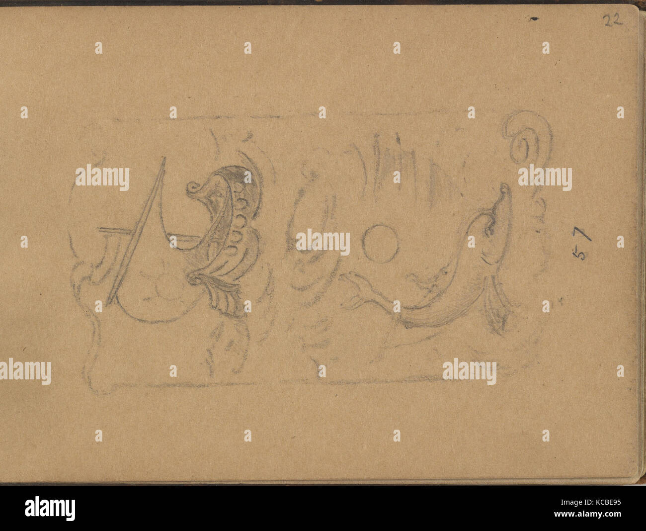 Cartouche (Push Bell?) with Nautical Decorations, Edgar Gilstrap ...