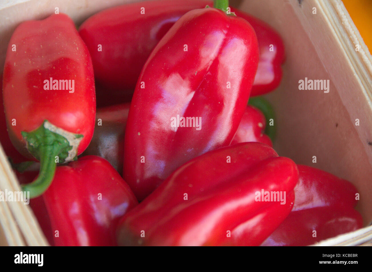 Red Yellow Green Sweet Peppers Individual Container Farmers Market ...