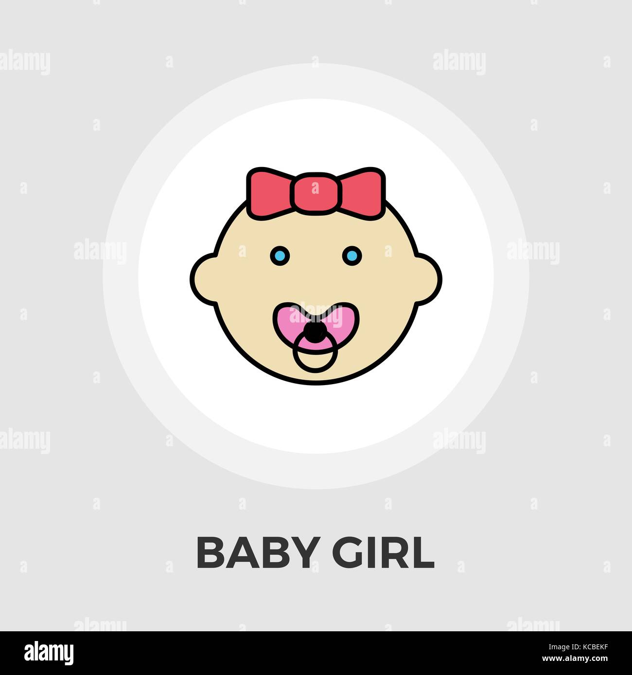 Baby girl Icon Vector. Flat icon isolated on the white background ...