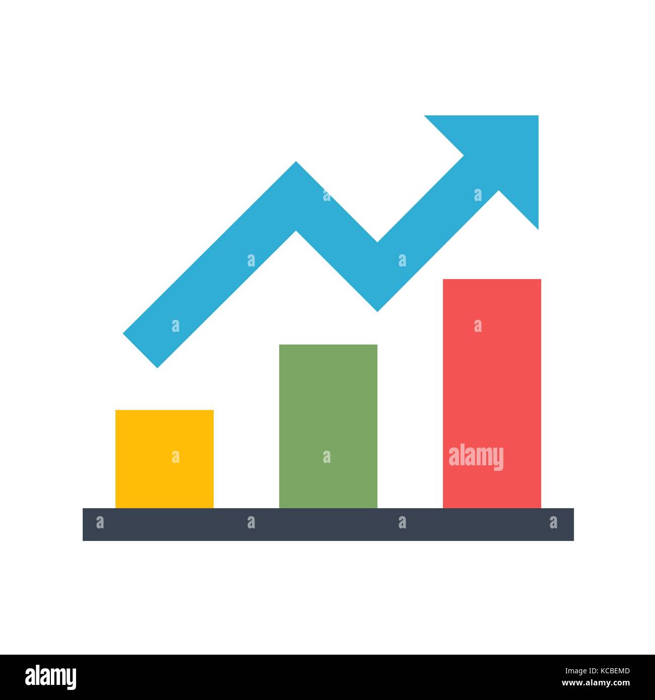 Bar Chart Vector Icon. Flat icon isolated on the white background ...