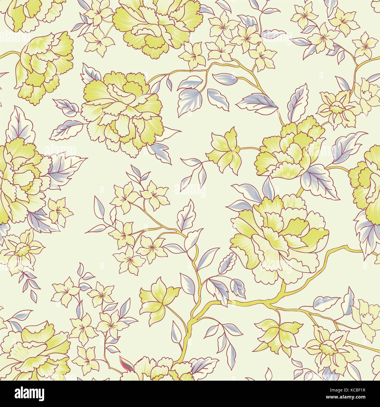 Floral pattern. Flower seamless background. Flourish ornamental garden ...