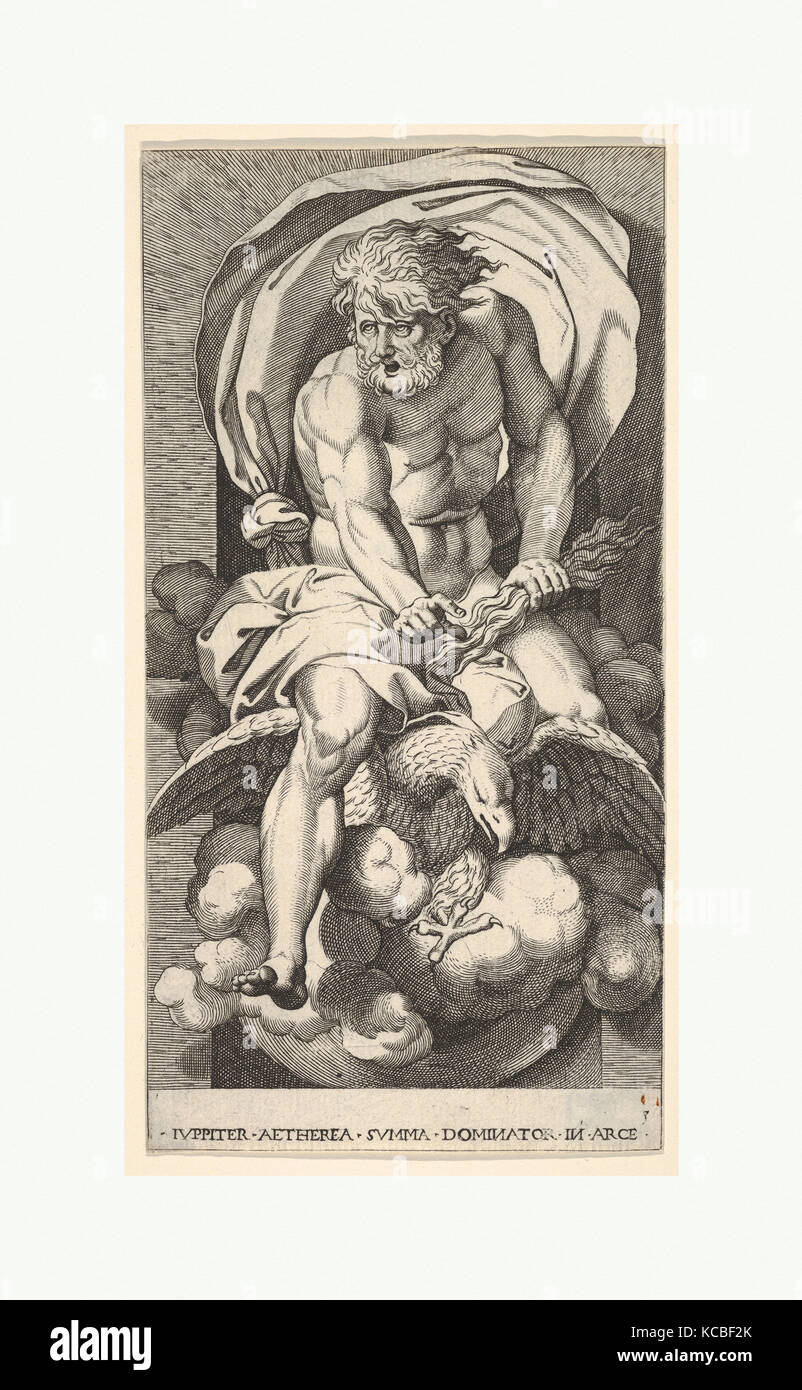 Plate 3: Jupiter emerging from a niche, riding an eagle and holding a ...