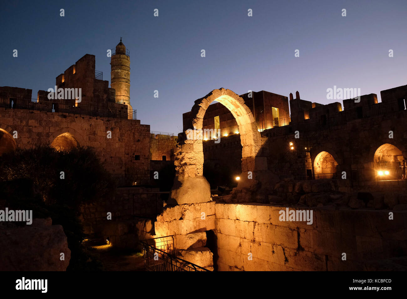 Interior courtyard of the fortified Tower of David, also known as the ...
